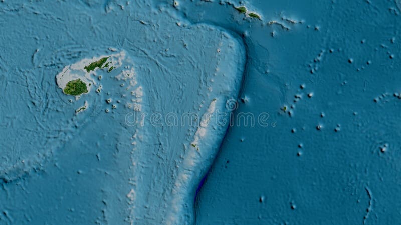 Tonga Tectonic Plate - Raster. Satellite Stock Illustration ...