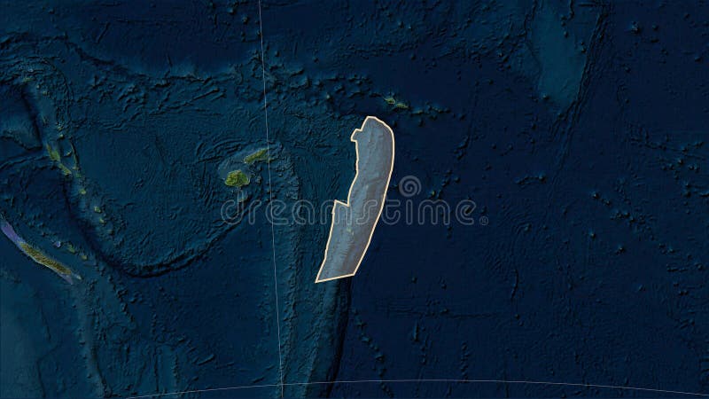Tonga Tectonic Plate. Satellite Map Stock Illustration - Illustration ...