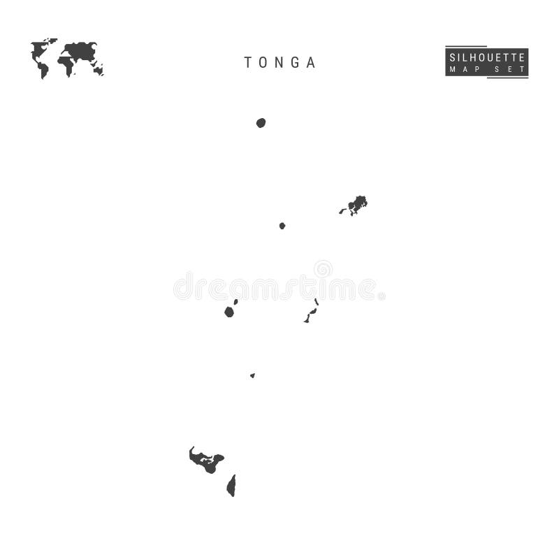 Tonga Vector Map Isolated on White Background. High-Detailed Black ...