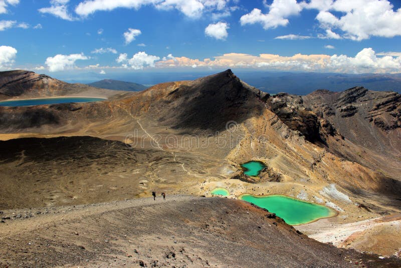 Emerald Lakes, Tongariro Crossing, New Zealand Stock Image - Image of ...