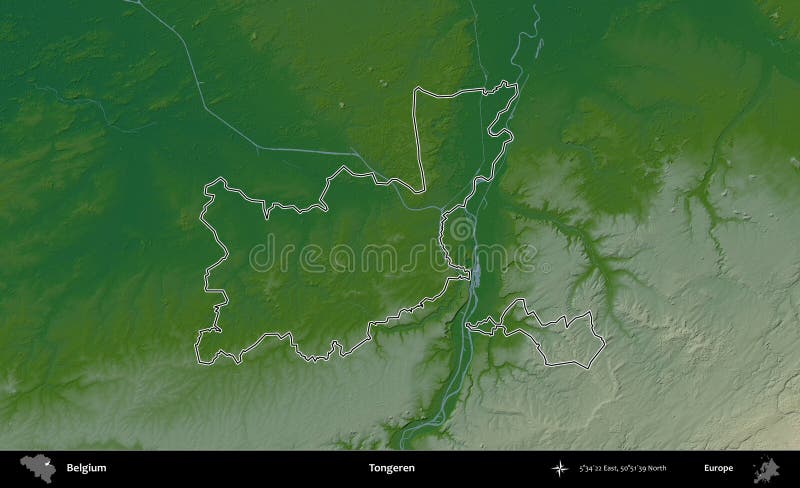 Tongeren Outlined, Belgium. Physical Stock Illustration - Illustration ...