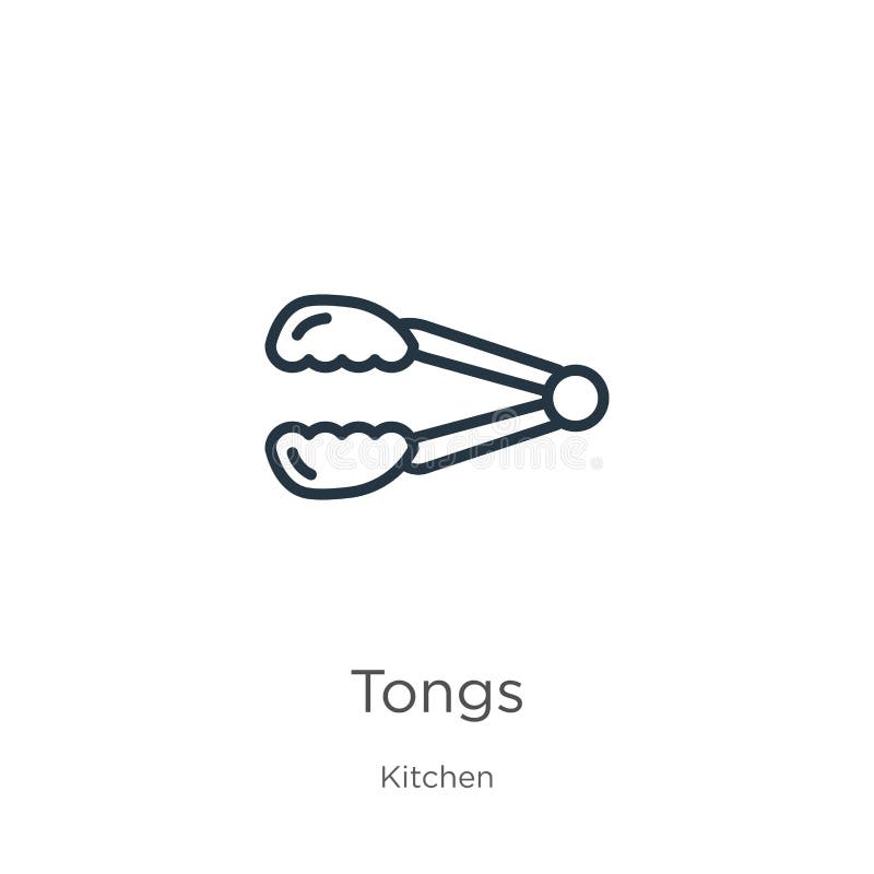 Tongs Sign Flat Equipment Element Home Utensils Bbq Vector Icon ...