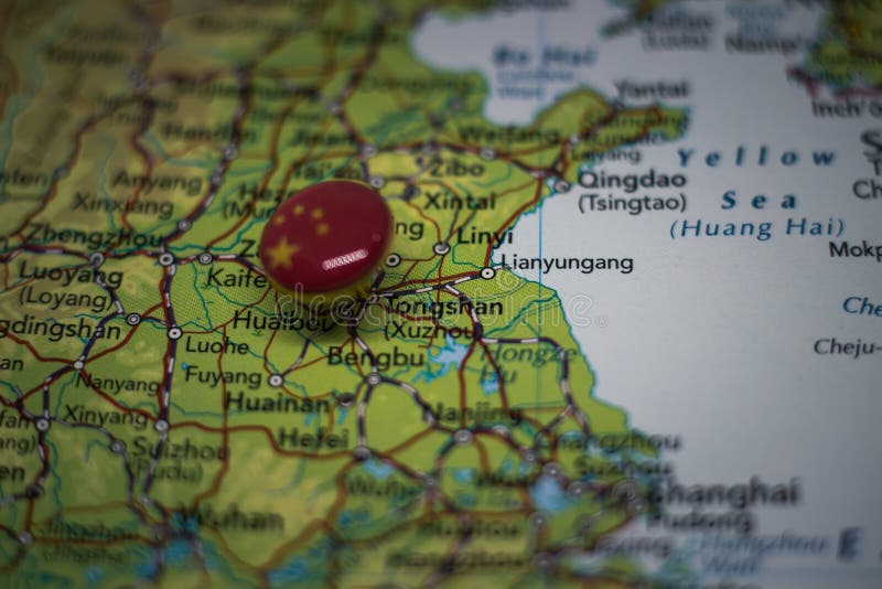 Tongshan Pinned on a Map with Flag of China Stock Image - Image of ...