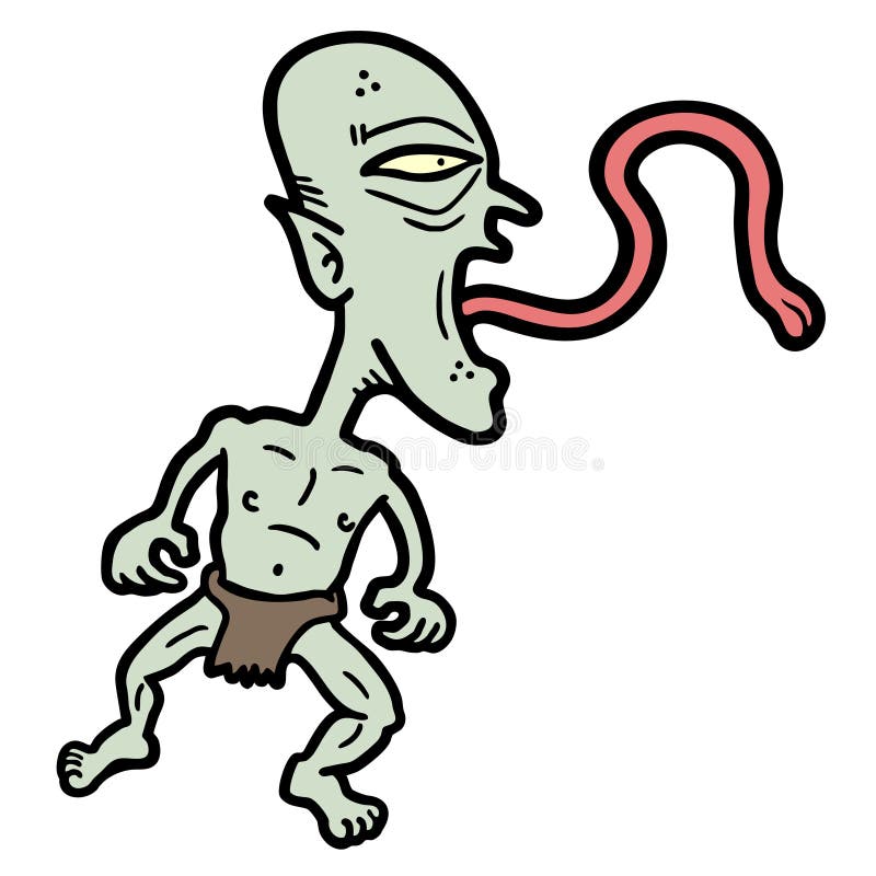 A Creative Sticker Of A Cartoon Alien Man Stock Vector - Illustration ...