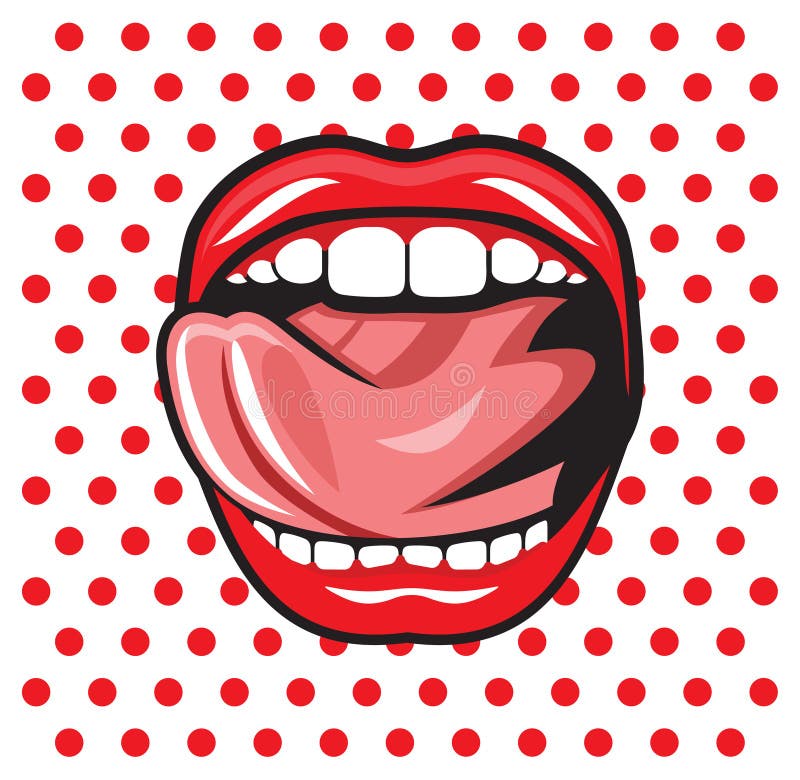 Tongue and lips stock vector. Illustration of female - 56223146