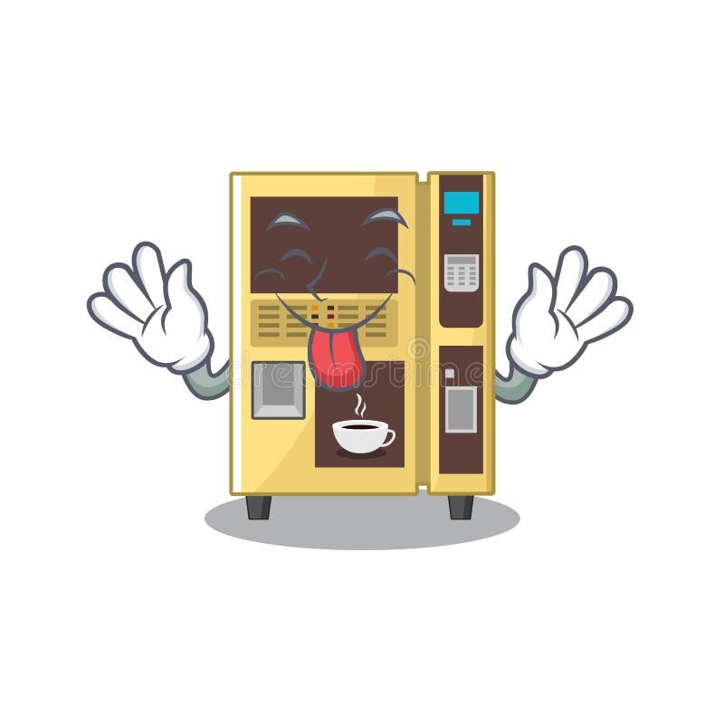 Tongue Out Coffee Vending Machine in the Cartoon Stock Vector ...