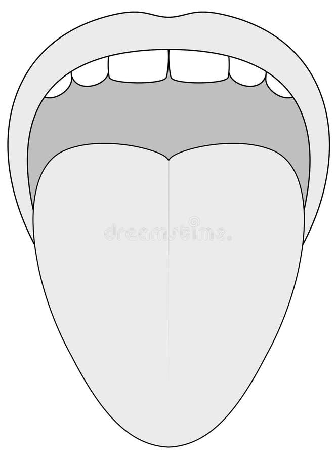 Tongue Outline Illustration Stock Vector - Illustration of showing ...