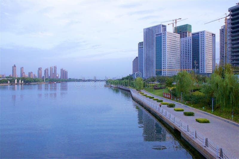 Tongzhou Riverside in Beijing, China Stock Photo - Image of cityscape ...
