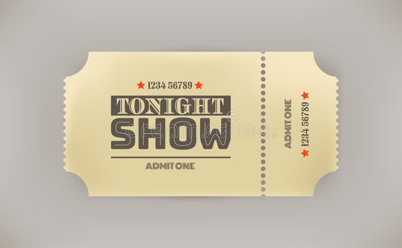 Tonight Show. Retro Style Paper Tonight Show Ticket Stock Vector ...