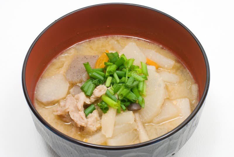 Tonjiru stock photo. Image of burdock, pork, onion, konjak - 19949032
