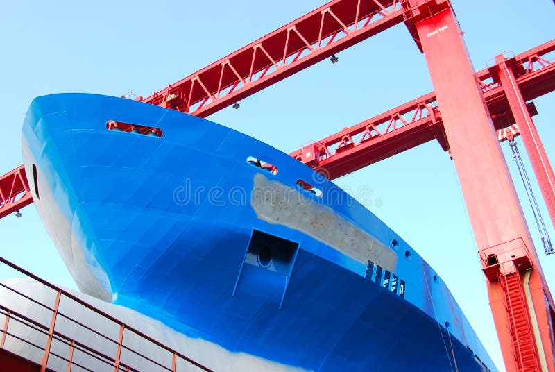 Tonnage Steel Ship is Under Construction in Shipyard, Shipbuilding ...