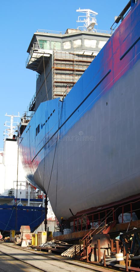 Tonnage Steel Ship is Under Construction in Shipyard, Shipbuilding ...