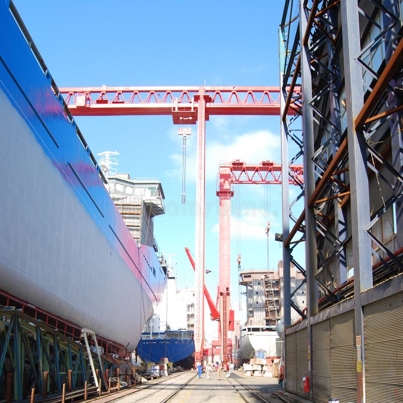Tonnage Steel Ship is Under Construction in Shipyard, Shipbuilding ...
