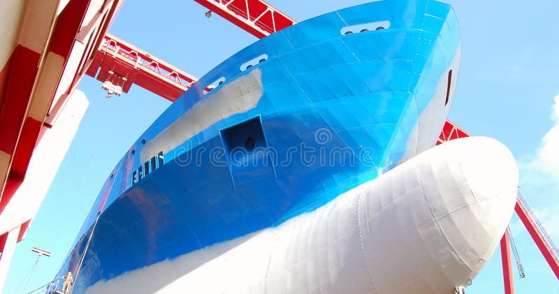 Tonnage Steel Ship is Under Construction in Shipyard, Shipbuilding ...