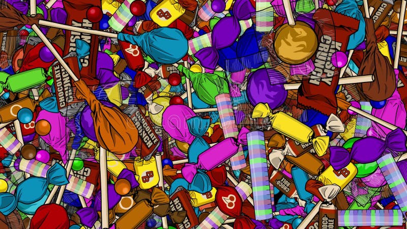 Tons of Cartoon Candy Raining Down Backdrop Stock Video - Video of ...