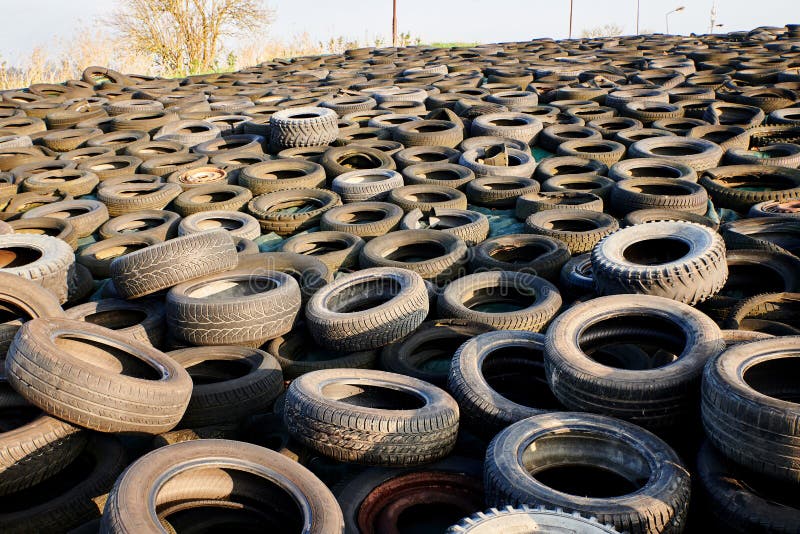 Tons of Old Used Tyres in a Mix Stock Image - Image of flat, equipment ...