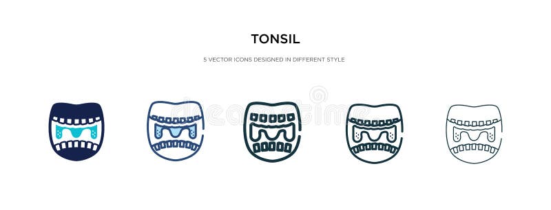 Tonsil Icon in Different Style Vector Illustration. Two Colored and ...