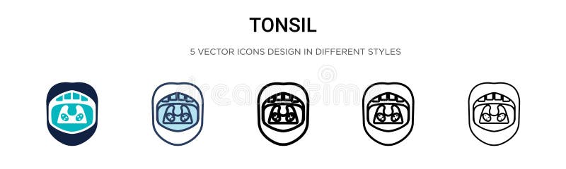 Tonsil Outline Icon. Isolated Line Vector Illustration from Human Body ...