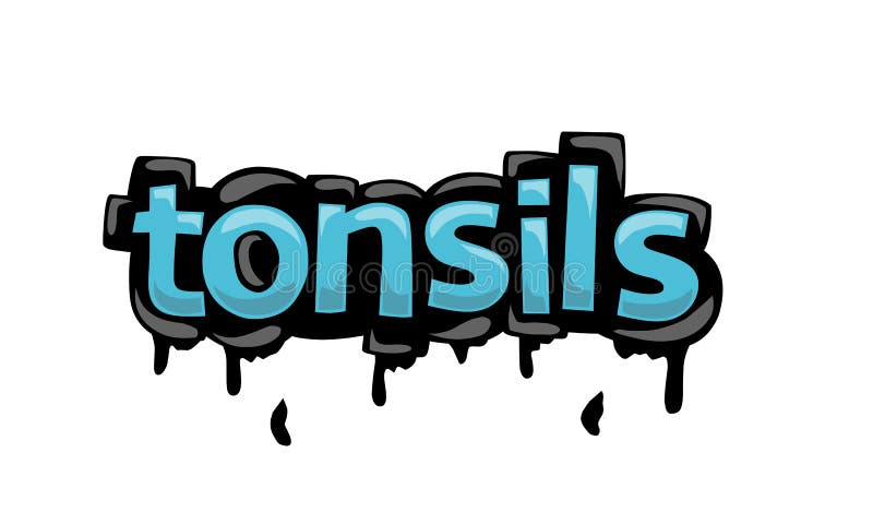 TONSILS Writing Vector Design on White Background Stock Illustration ...