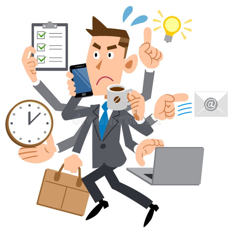 Businessman Too Busy, Brown, Beard Stock Vector - Illustration of task ...