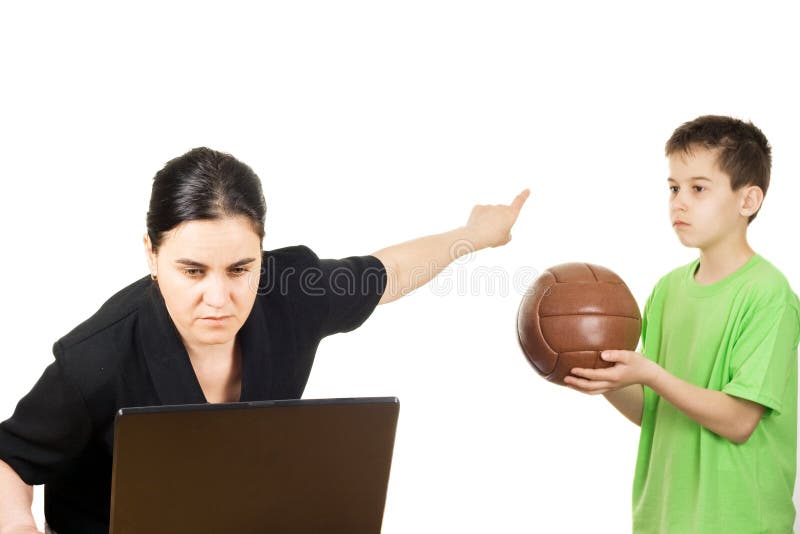 Busy parents stock photo. Image of isolated, computer - 14509282