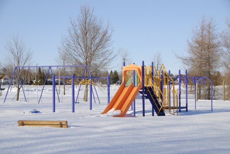 Too Cold for the Kids stock image. Image of swings, frozen - 4725843