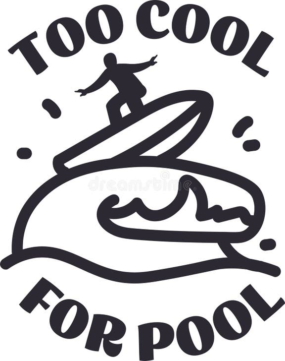 Too Cool for Pool Summer Badge Doodle Stock Vector - Illustration of ...