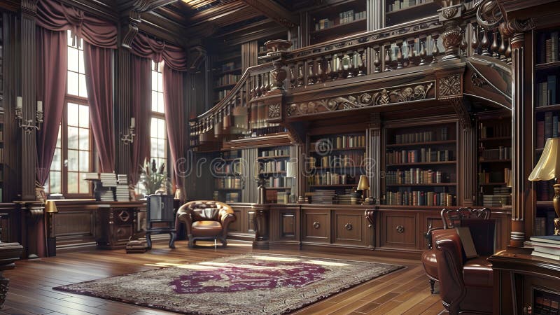 Too Many Books in the Library, Library Inside, Modern Library Interior ...