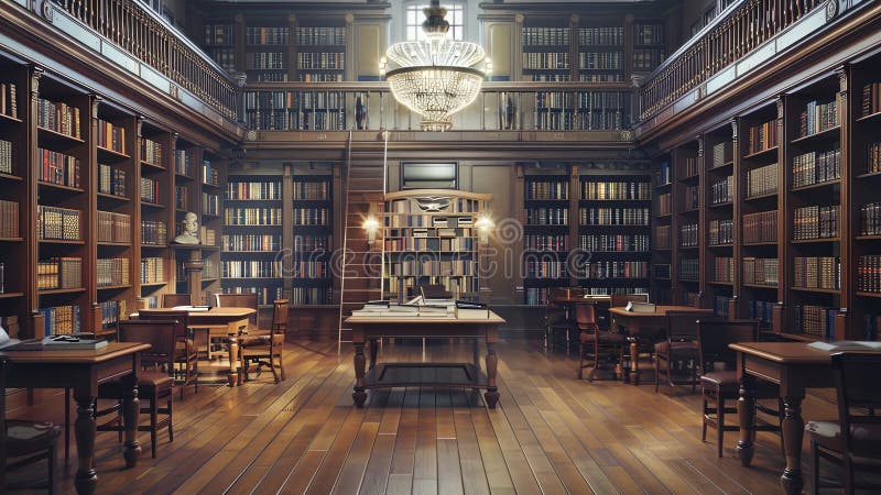 Too Many Books in the Library, Library Inside, Modern Library Interior ...