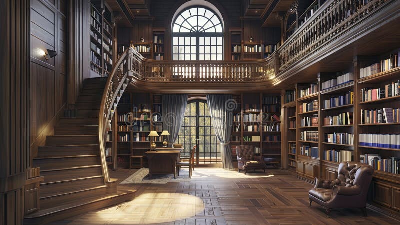 Too Many Books in the Library, Library Inside, Modern Library Interior ...