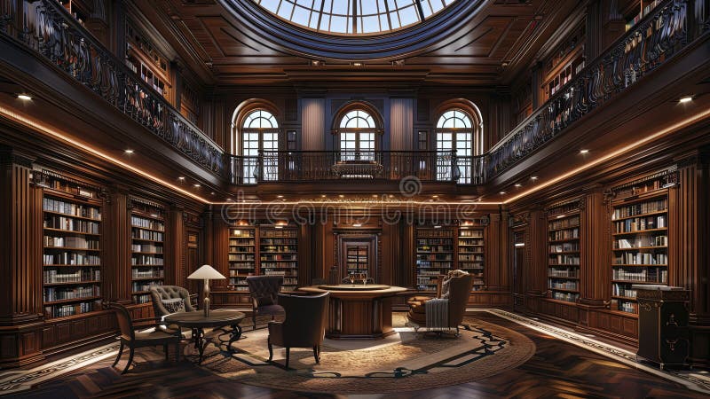 Too Many Books in the Library, Library Inside, Modern Library Interior ...