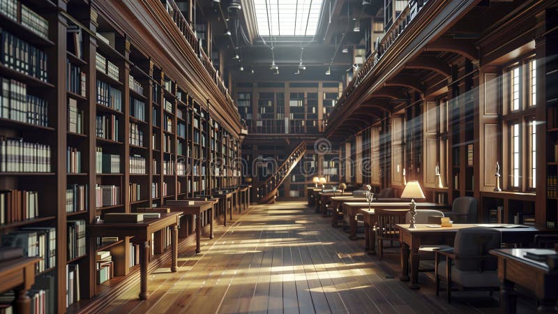 Too Many Books in the Library, Library Inside, Modern Library Interior ...