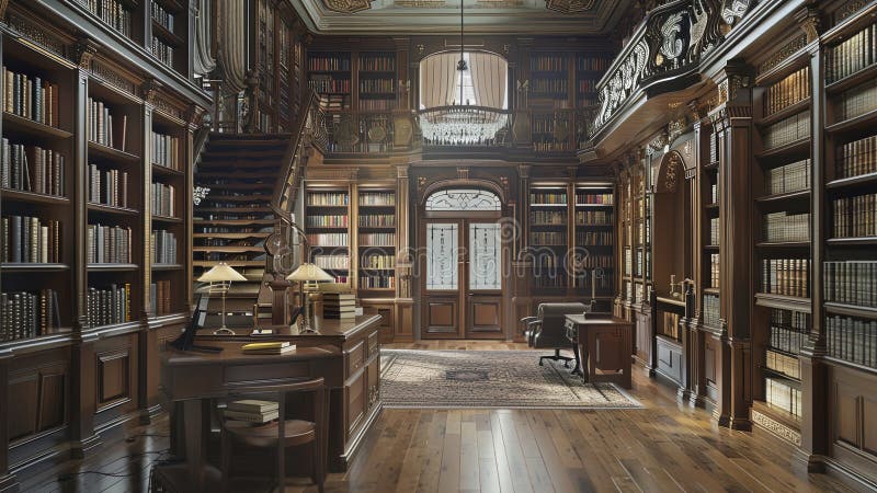 Too Many Books in the Library, Library Inside, Modern Library Interior ...