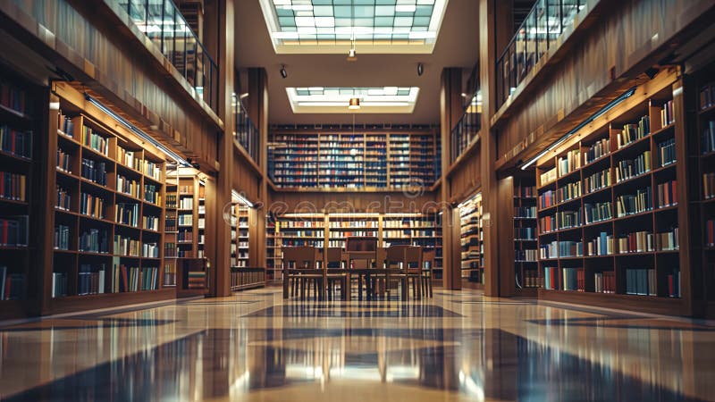 Too Many Books in the Library, Library Inside, Modern Library Interior ...