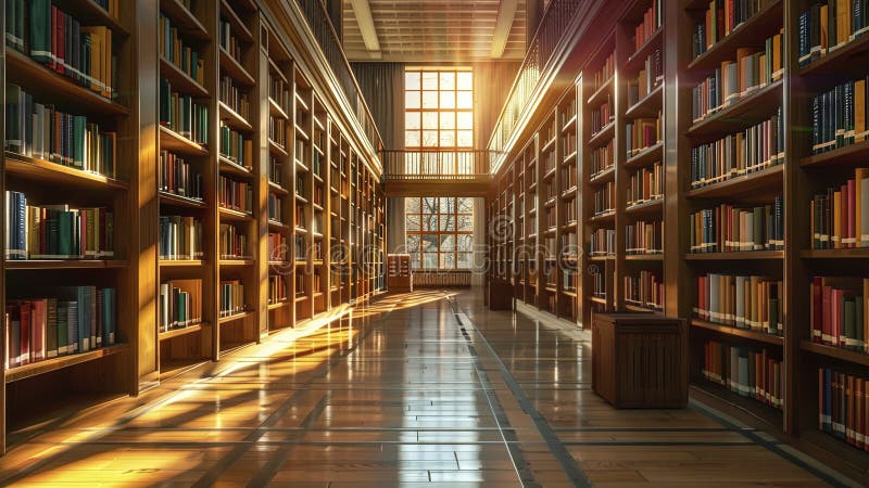 Too Many Books in the Library, Library Inside, Modern Library Interior ...