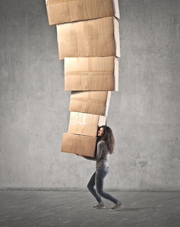 Too Many Boxes stock image. Image of weight, heavy, carton - 27313331