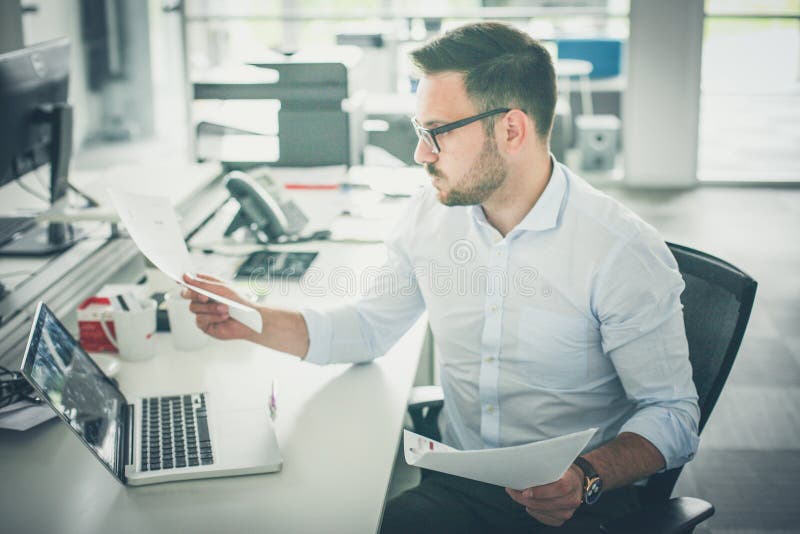 Too many documents. stock image. Image of smile, business - 128557601