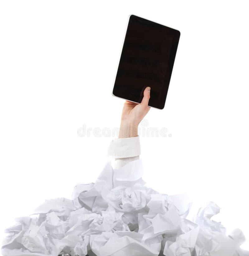 Too Many Paper Work. Concept Stock Photo - Image of girl, modern: 27151364