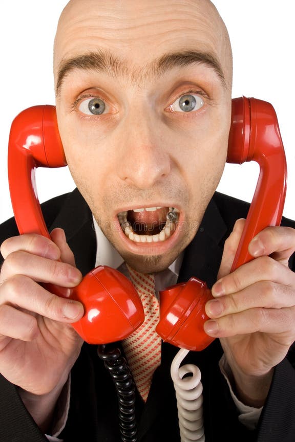 Too Many Phone Calls stock image. Image of eyes, screams - 4384265