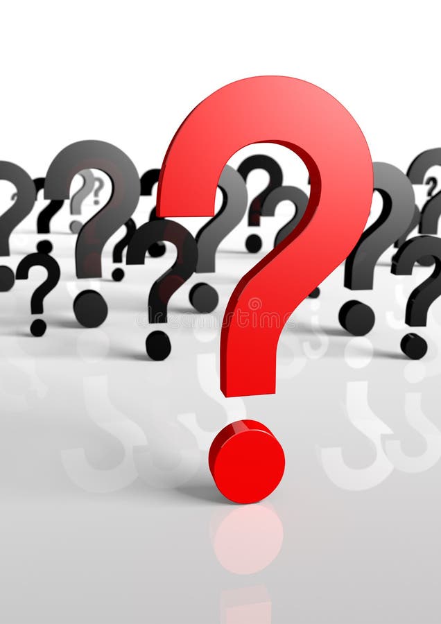 Too Many Questions, only One Red! 3d Rendering! on Stock Illustration ...