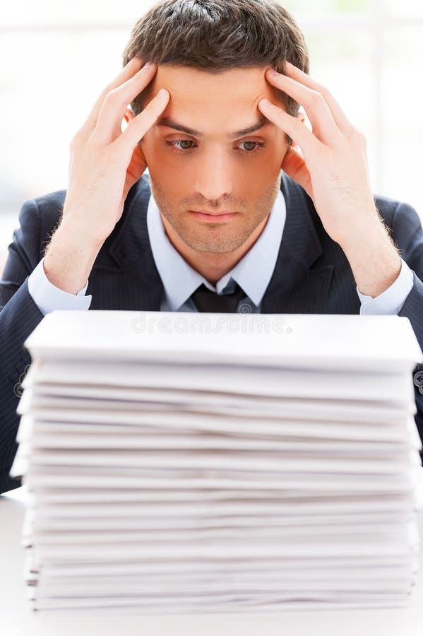 Too much paperwork stock photo. Image of looking, deadline - 2307332