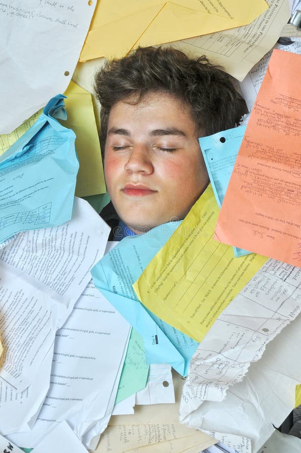 Too Much Homework Assignments Stock Photo - Image of heaps, office ...