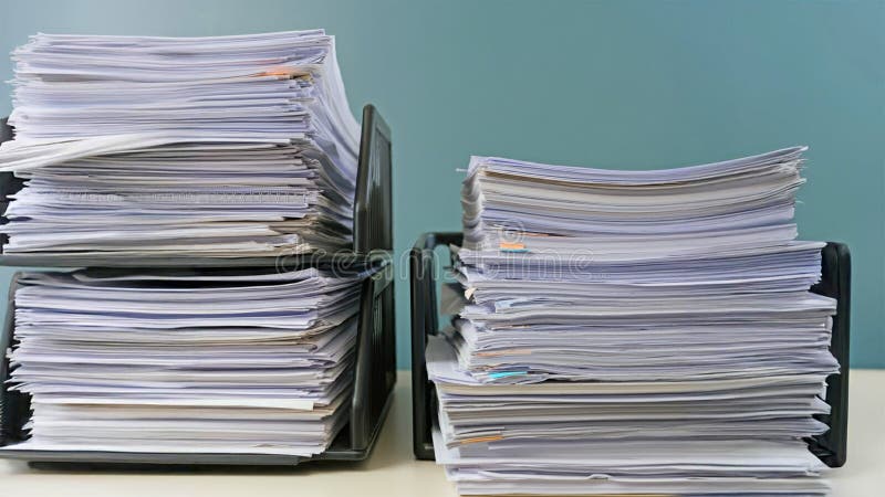 Too Much Paperwork on the Desk Stock Illustration - Illustration of ...