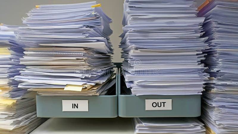 Too Much Paperwork on the Desk Stock Illustration - Illustration of ...