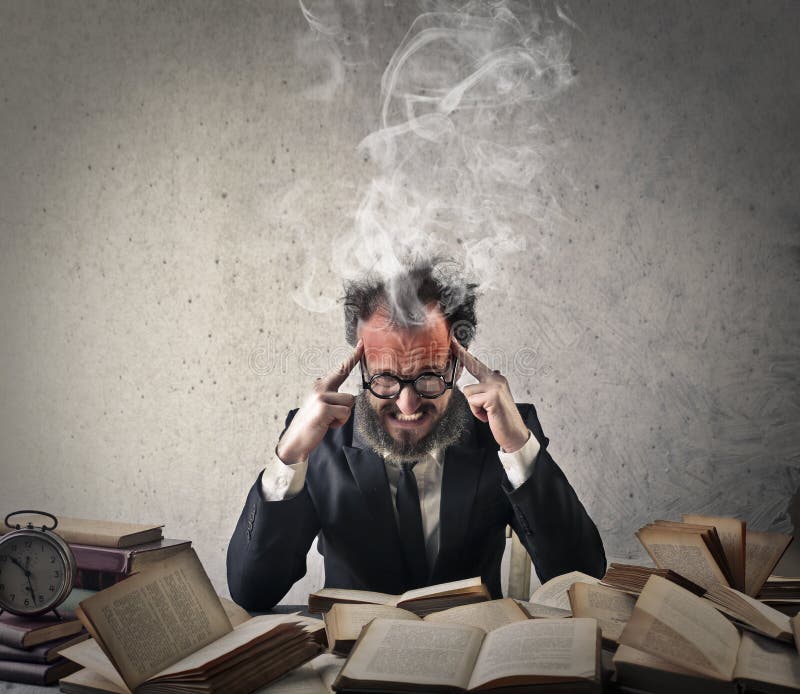 Too much study stock photo. Image of brain, glasses, learn - 71285598