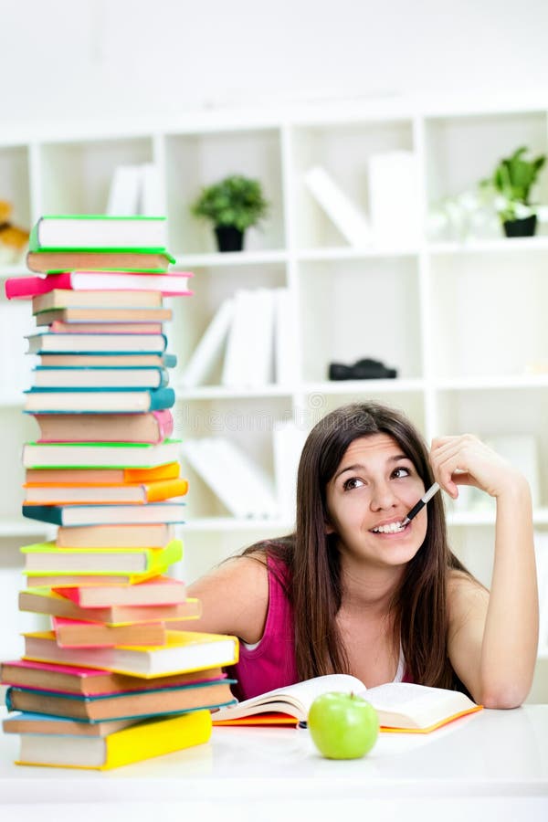 Student Learning in Exam Time Stock Photo - Image of learning, clever ...