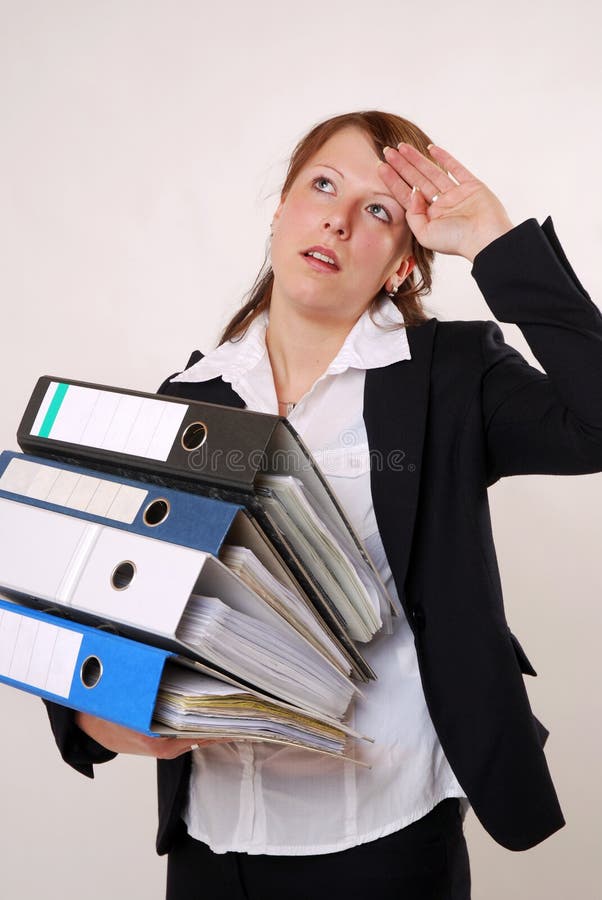 Too much work stock photo. Image of stack, ringbinder - 14107204