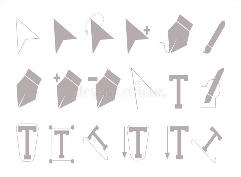 Illustator Tool Icon Set. for Introduction and Learning Stock Vector ...