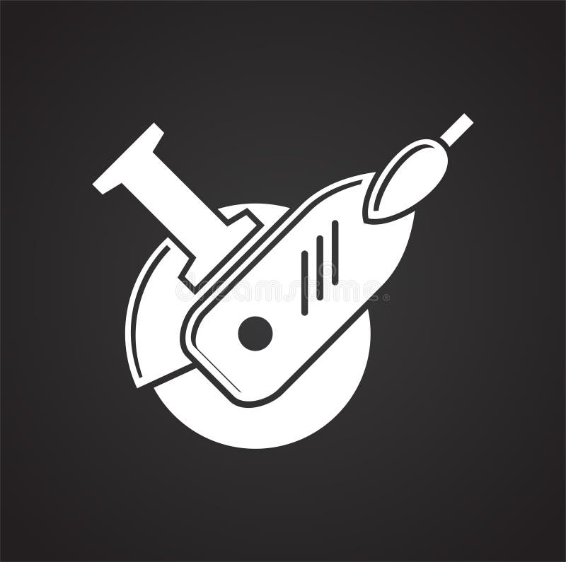 Tool Angle Grinder Icon on Black Background for Graphic and Web Design ...
