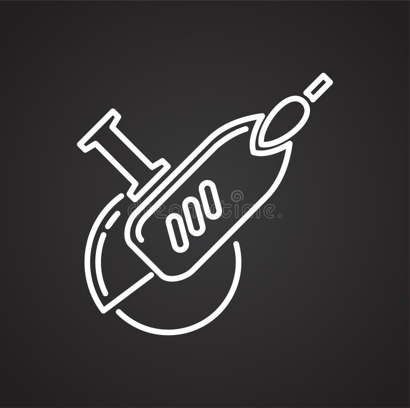 Tool Angle Grinder Line Icon on Black Background for Graphic and Web ...